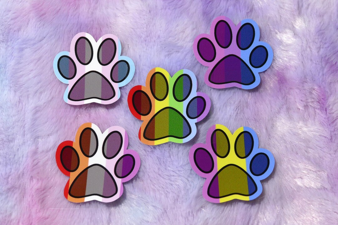 LGBTQ Pride Paw-shaped Contour-cut Sticker - Etsy