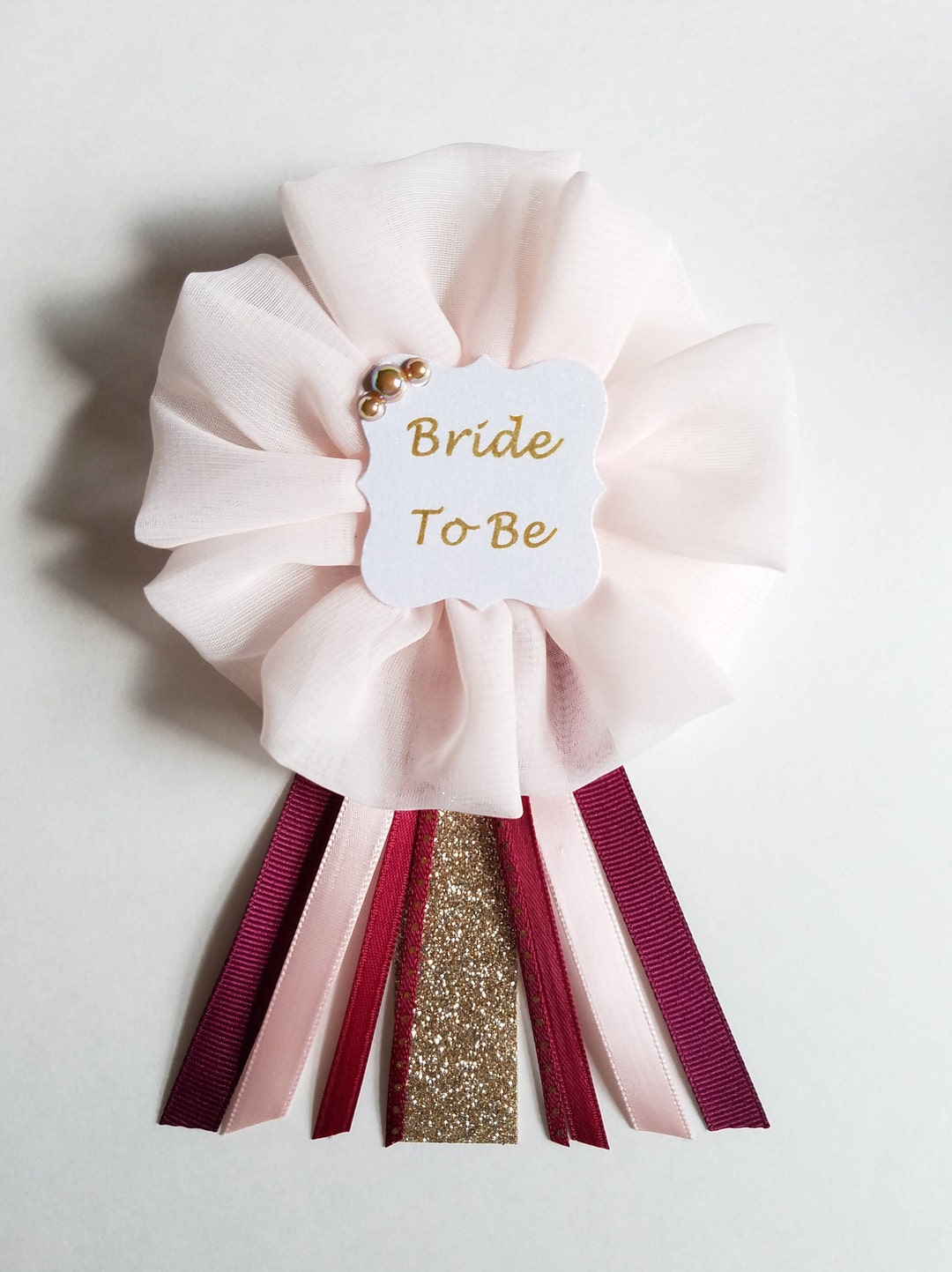 Burgundy, Blush and Glitter Gold Polka Dots Bride to Be Pin Bridal ...