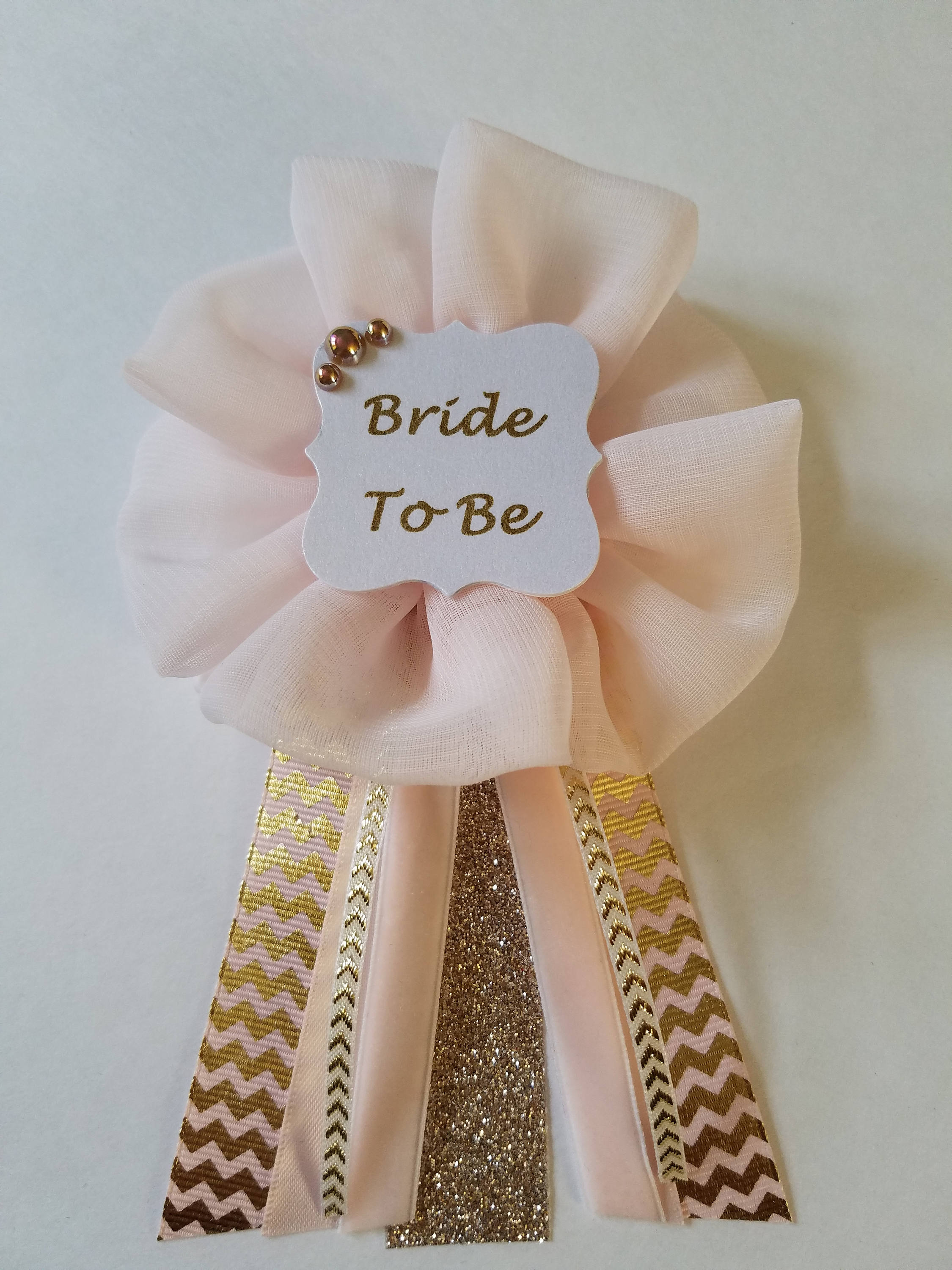 Blush and Gold Chevron Bride to Be Bridal Shower Pin Mommy to Be Baby ...