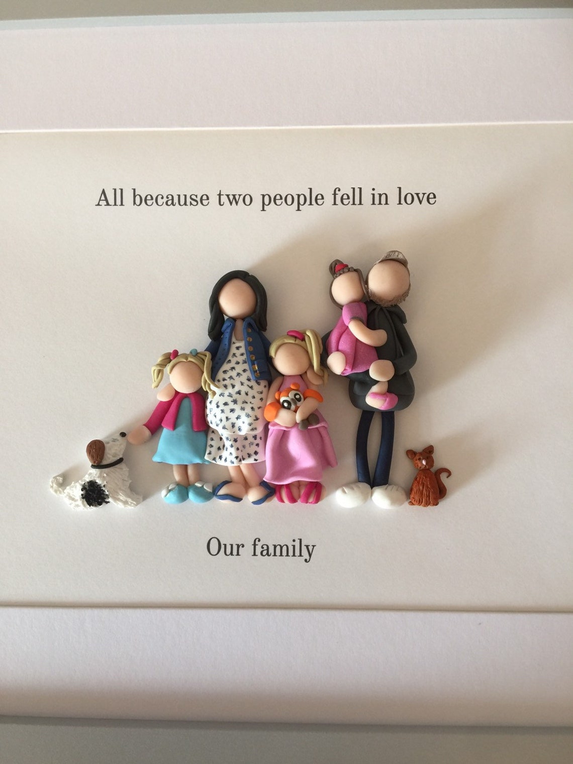 Handmade Clay Family Framed Portraits Unique and Personalised | Etsy