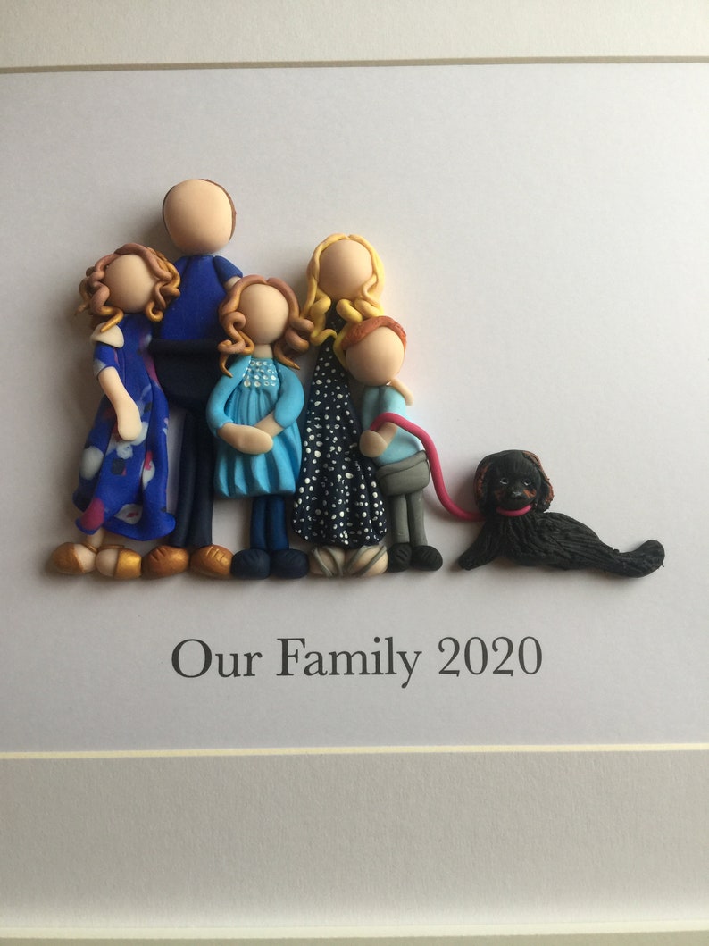 Handmade Clay Family Framed Portraits Unique and Personalised Sculpted ...