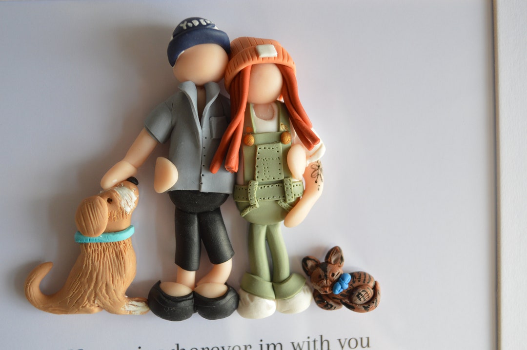 Handmade Clay Family Framed Portraits Unique and Personalised Sculpted ...