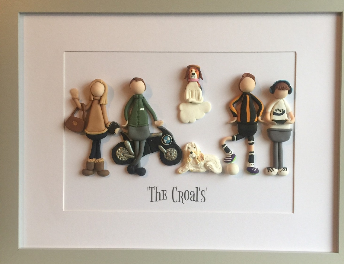 Handmade Clay Family Framed Portraits Unique and Personalised - Etsy