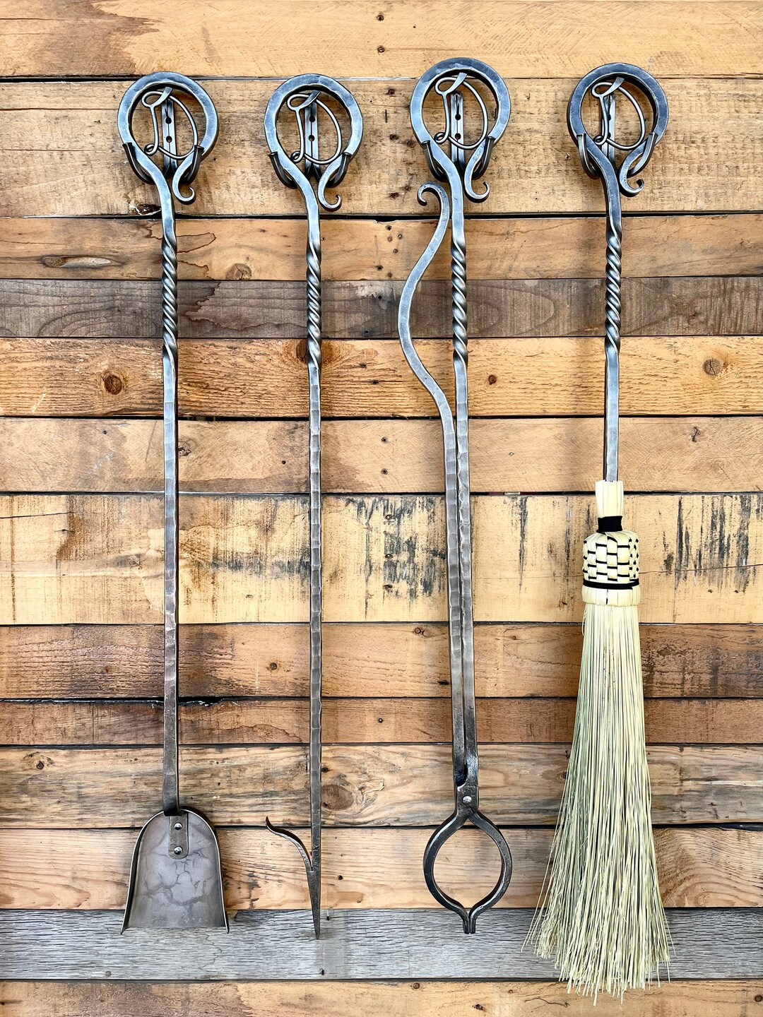 OUTDOOR Fire Tools, 36 Personalized Hand-forged Four-piece Fire Tool ...