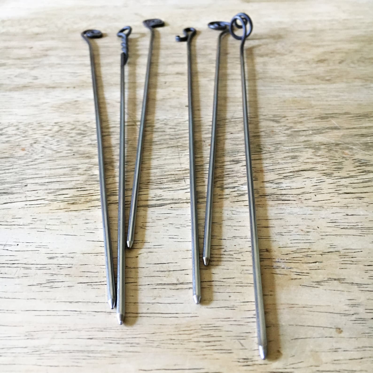 Hand-forged Stainless Steel Skewers Set Dishwasher Safe - Etsy Canada