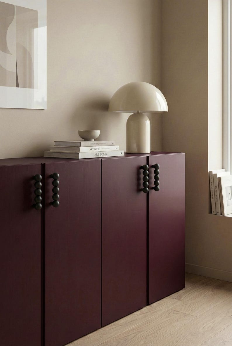 Large Beaded Drawer Handles – Handmade Oak & Ash Wood Cabinet Pulls ...