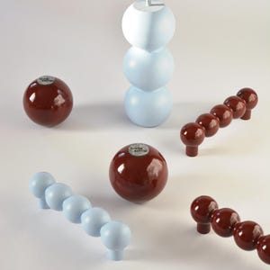 Large Beaded Drawer Handles – Handmade Oak & Ash Wood Cabinet Pulls ...