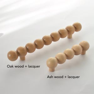 Large Beaded Drawer Handles – Handmade Oak & Ash Wood Cabinet Pulls ...