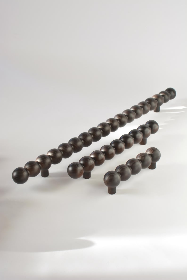Large Beaded Wood Handles – Oversized Oak & Ash Cabinet Pulls ...