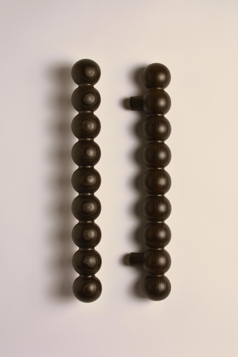 Large Beaded Drawer Handles – Handmade Oak & Ash Wood Cabinet Pulls ...