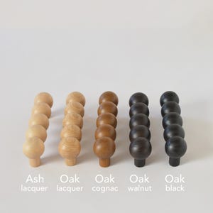 Large Beaded Drawer Handles – Handmade Oak & Ash Wood Cabinet Pulls ...