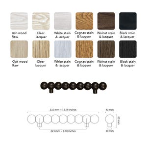 Large Beaded Drawer Handles – Handmade Oak & Ash Wood Cabinet Pulls ...