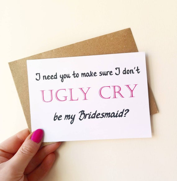 Funny Bridesmaid Proposal Card Will You Be My Bridesmaid Card Etsy