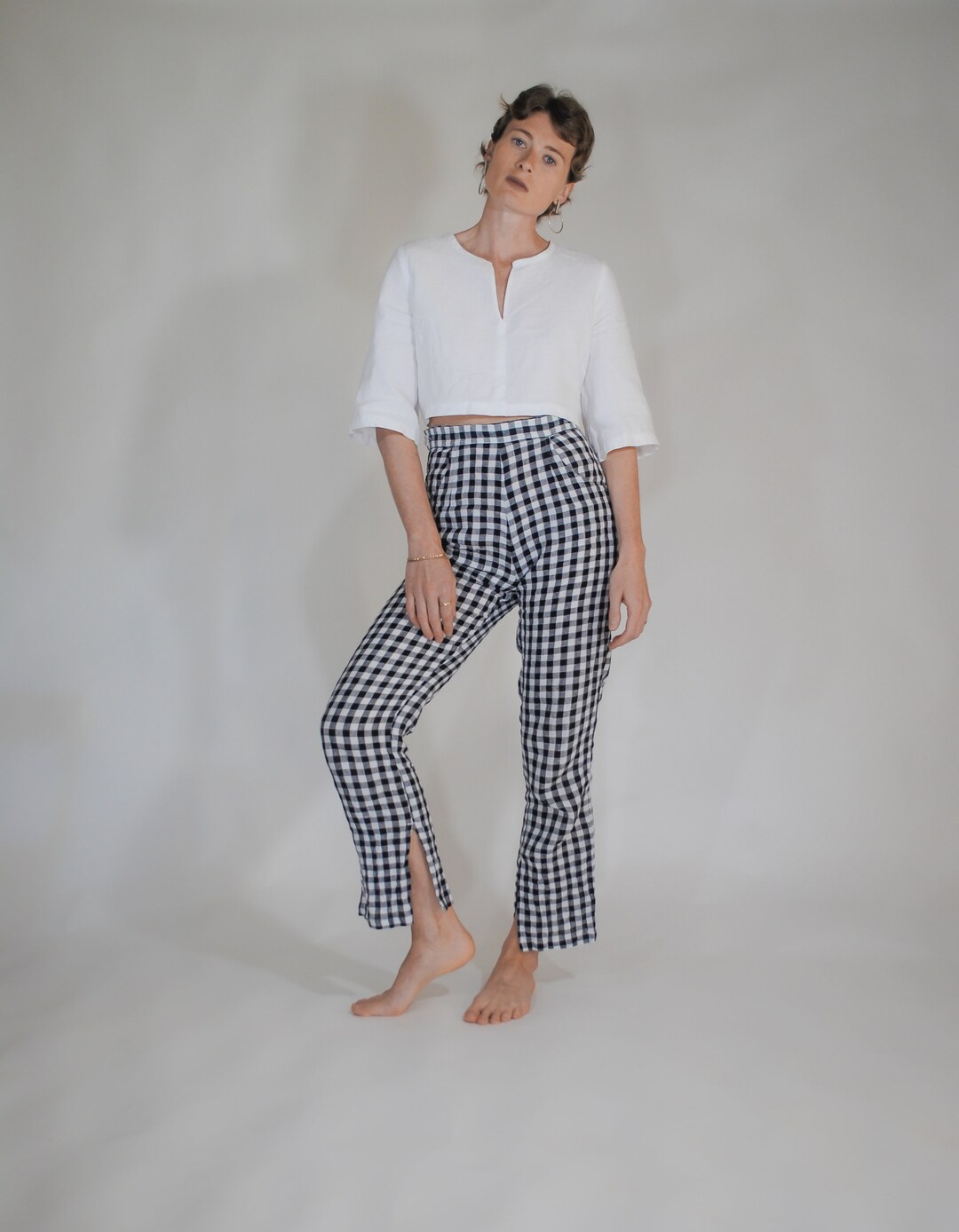 Elizabeth 100% Flax Linen Flare High Waist Pants - Etsy