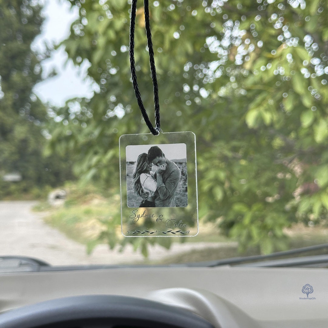Custom Photo Car Mirror Tag: Personalized Acrylic Picture Hanging ...