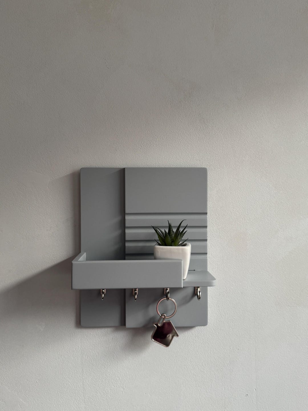 Gray Key Holder, Minimalist Key Rack, Small Key Holder, Key Hook for ...