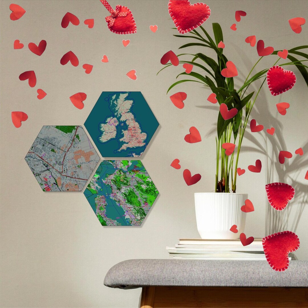 Valentines Day Gift Custom Map Gift, Valentines Day Map Wall Art ...