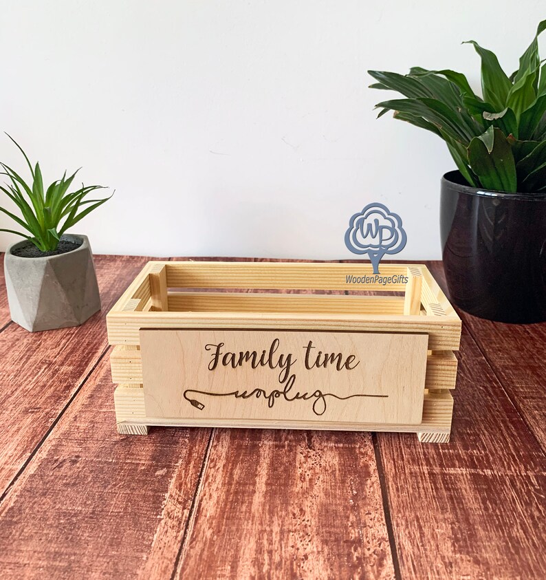 Cell Phone Box Unplug Box Rustic Wood box Family Phone box no | Etsy