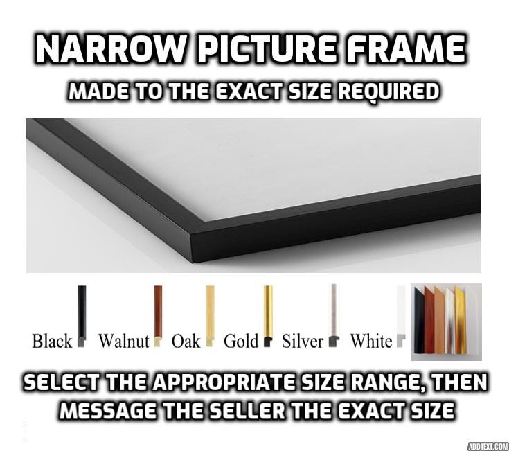 Custom Made to Order Picture Frame: Narrow Profile, Bespoke Size - Etsy UK