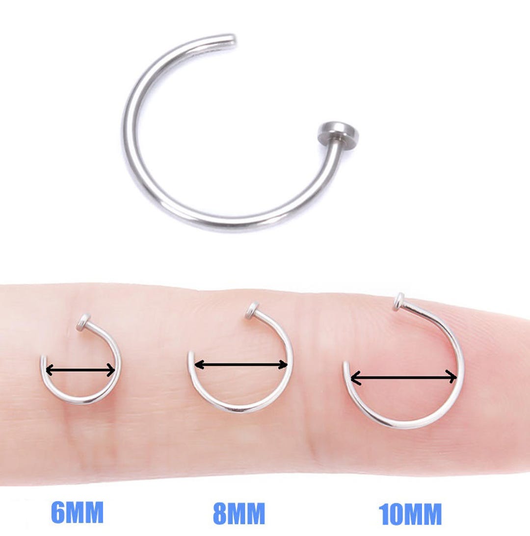Sellsets 1pc Half Hoop Nose Ring 20g Nose Ear Piercing Open Nose Hoop
