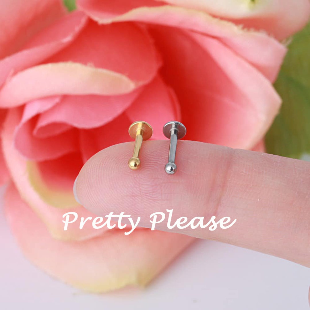 Cartilage Labret Flat Back Helix Tragus 2mm Small Ball Earring, Nose ...