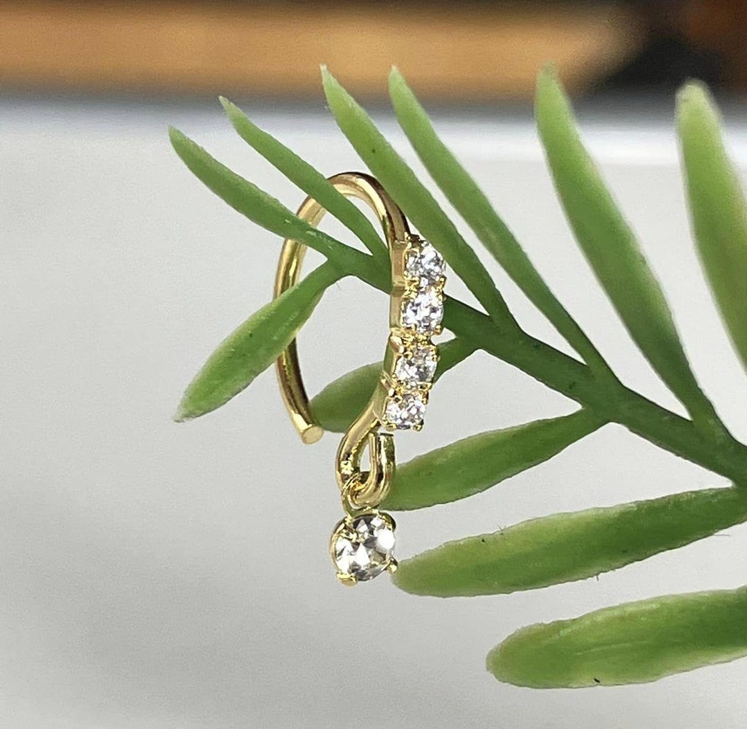 Dangly Nose Ring, 20g, Helix Piercing Ring Small 6mm, Tragus Hoop ...