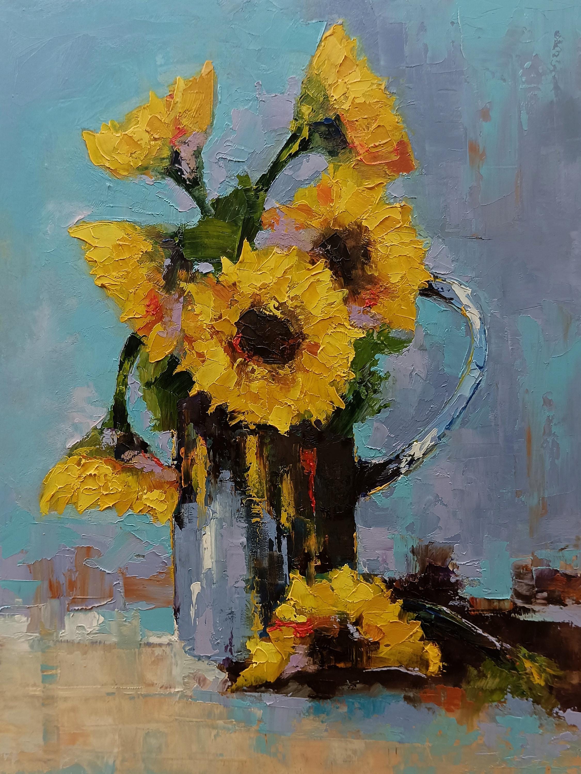 Sunflowers Still Life Painting. Original Oil Painting. Flowers for Gift ...