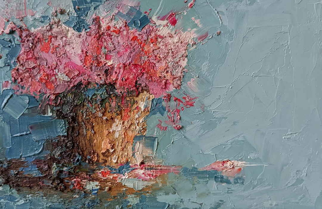 Abstract Still Life Painting. Original Oil Painting With Hard Texture ...