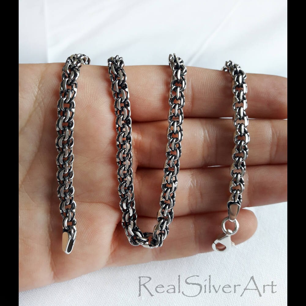Solid Silver Chain/handmade Jewelry/sterling Silver/necklace - Etsy