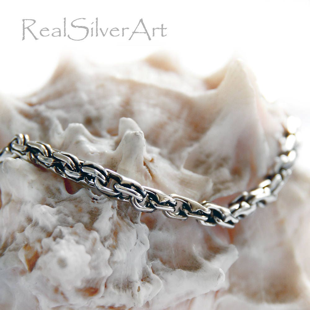 Handcrafted Solid Silver Chain/ Beautiful Tracery Chain for - Etsy