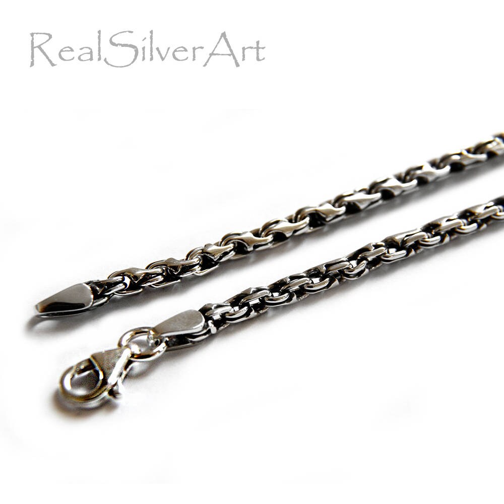 Handcrafted Solid Silver Chain/ Beautiful Tracery Chain for - Etsy