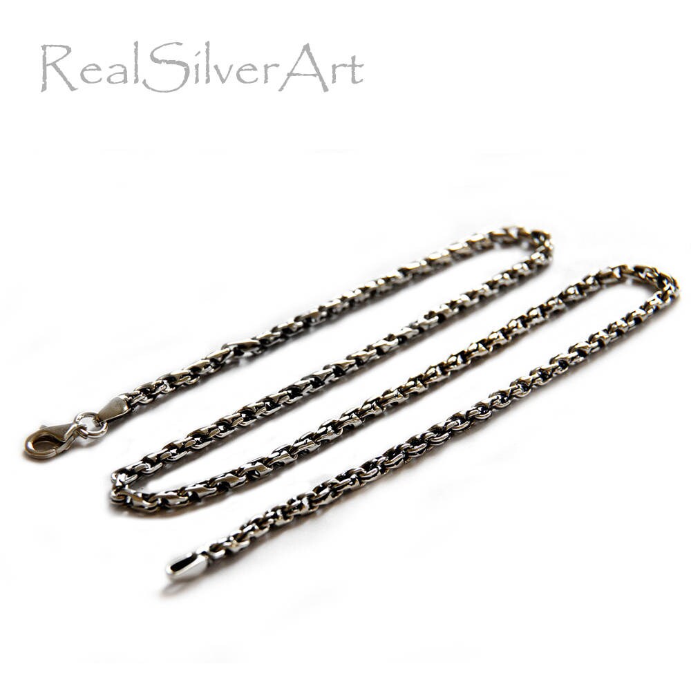 Handcrafted Solid Silver Chain/ Beautiful Tracery Chain for - Etsy