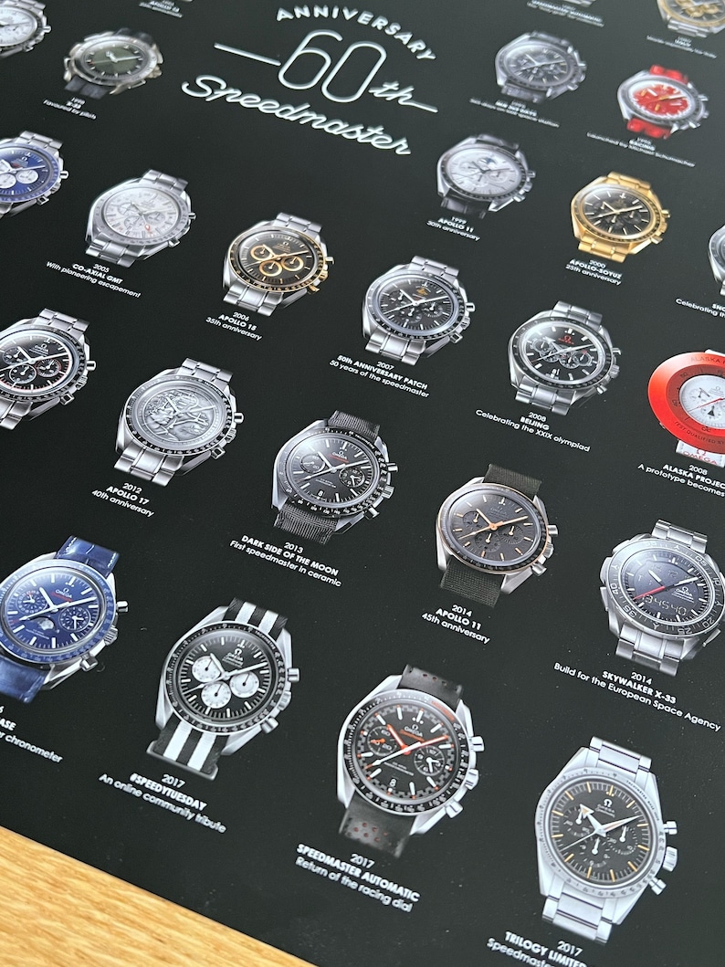 Poster Omega Speedmaster 60e Verjaardag medium Portret - Etsy