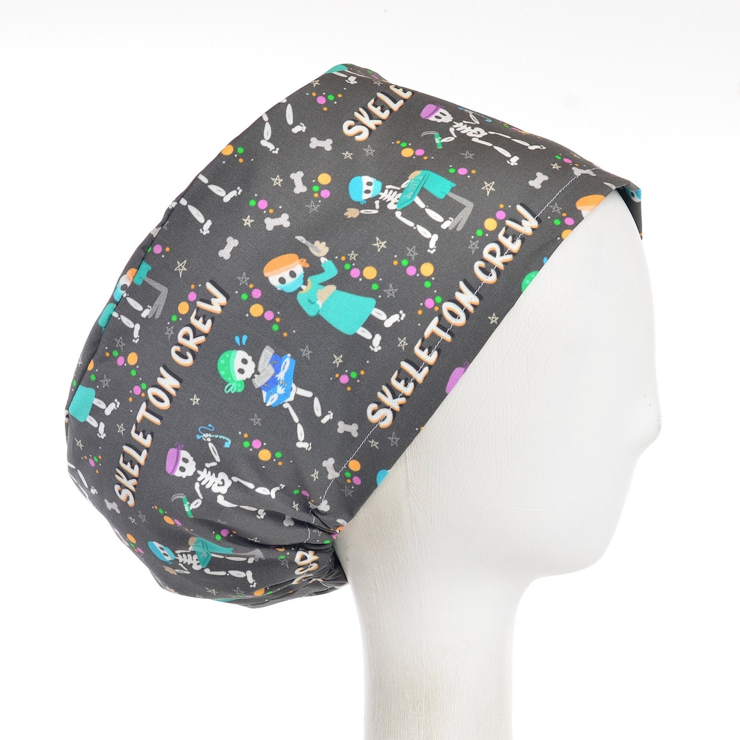Skeleton Crew Surgery Scrub Cap, Euro Style Adjustable Surgical Scrub ...