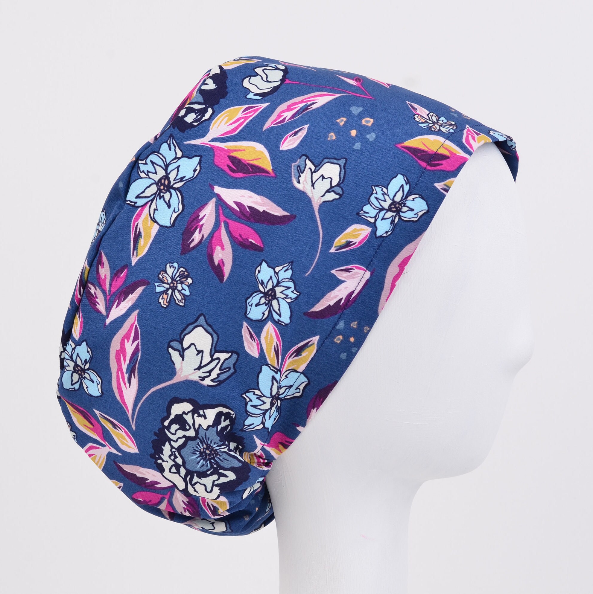 Enchanted Flora Scrub Cap, Euro Style Adjustable Surgical Scrub Hat