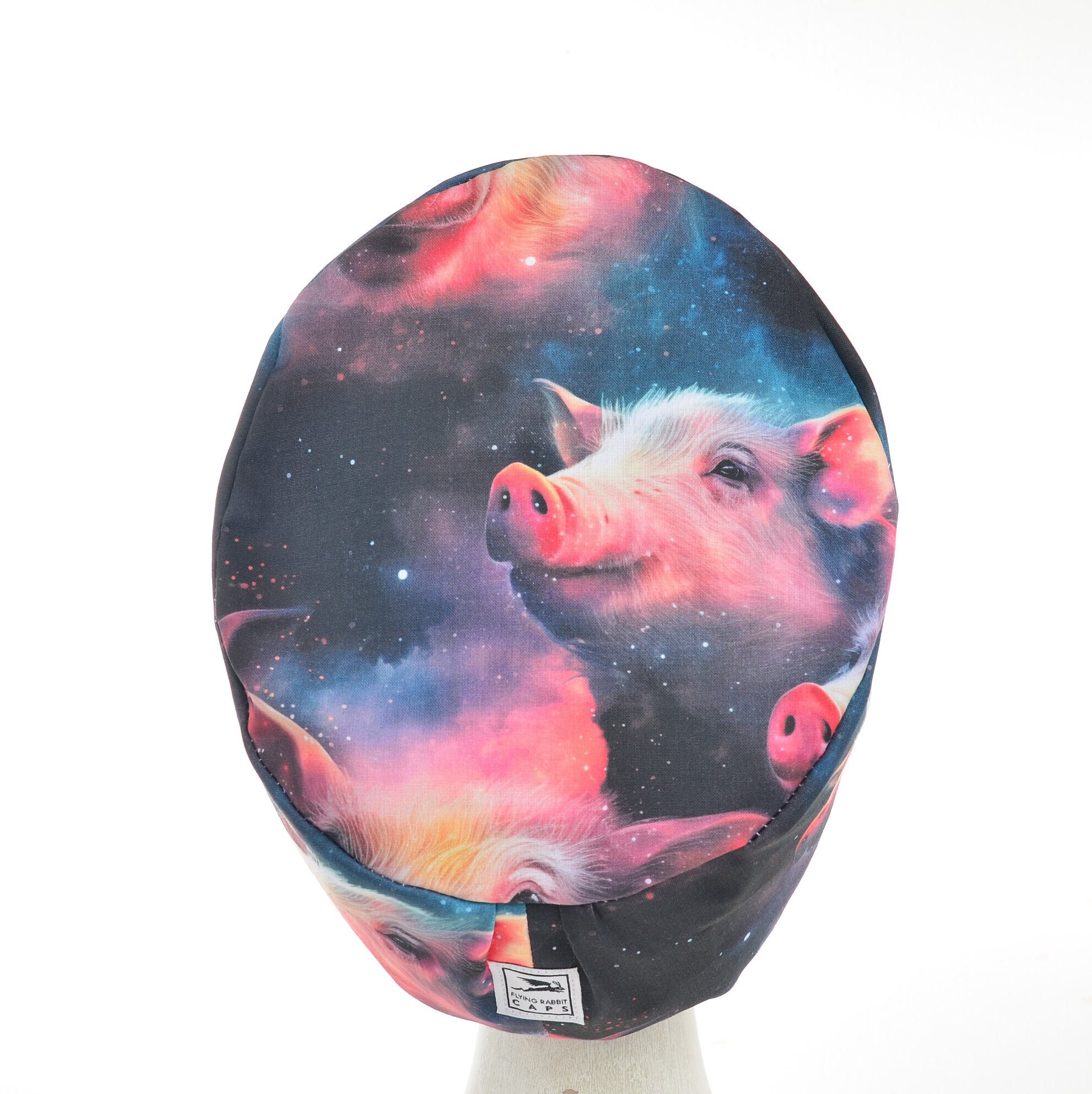 Pigs in Space, Satin Lined Option Scrub Cap, Euro Style Adjustable ...