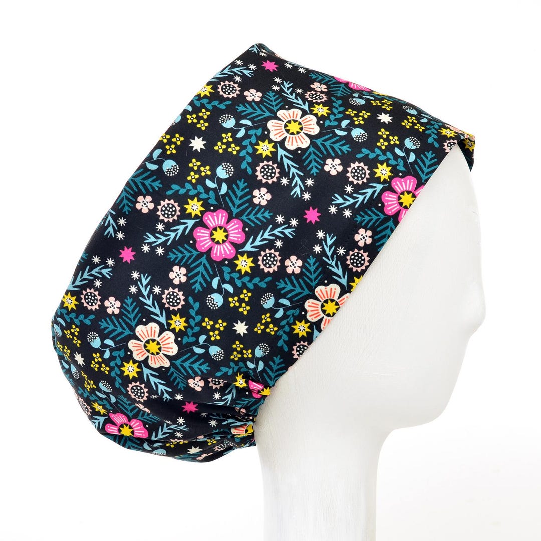 Folk Art Forget-me-knot Surgical Scrub, Euro Style Adjustable Surgical ...