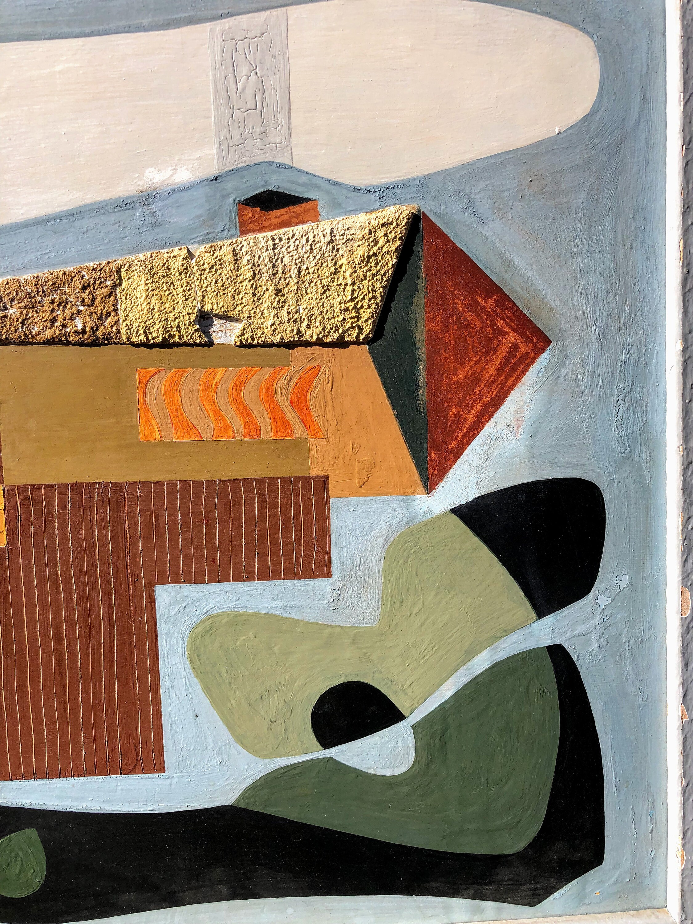 Mid Century Architectural Modern Freeform Abstract Acrylic and Sand ...