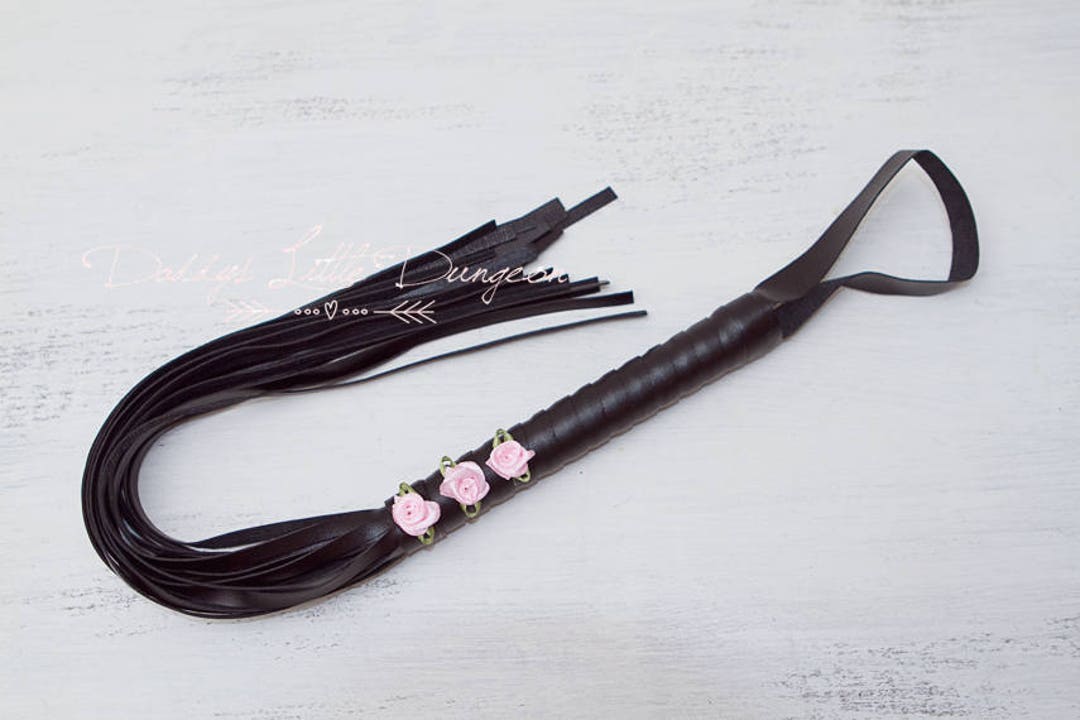 Black & Pink DDLG Whip - BDSM Flogger for Flogging and Spanking ...