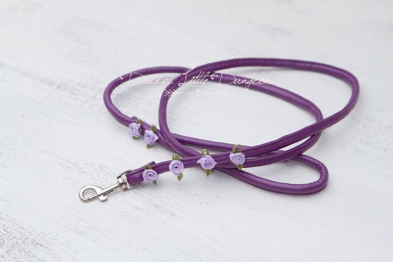 Ddlg Bdsm Fetish Kinky Bondage Purple Leash Flowers Roses Etsy