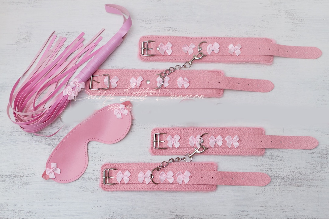 Pink Bdsm Restraints ~ COMPLETE BONDAGE SET ~ Fluffy Handcuffs, Fuzzy ...