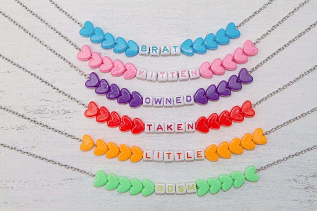 Cute Ddlg Necklace Custom Naughty Nickname Word Colorful Necklace