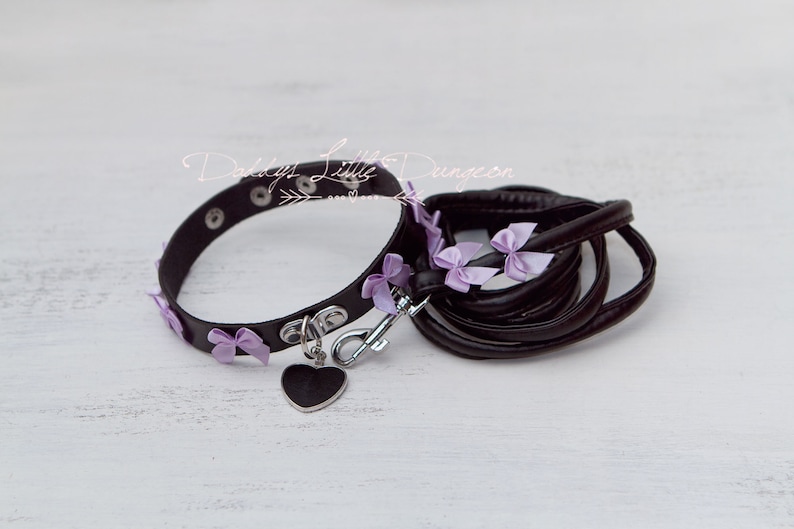 DDLG Gothic Pastel Goth Pet Play Bondage Collar & Leash Set - Etsy