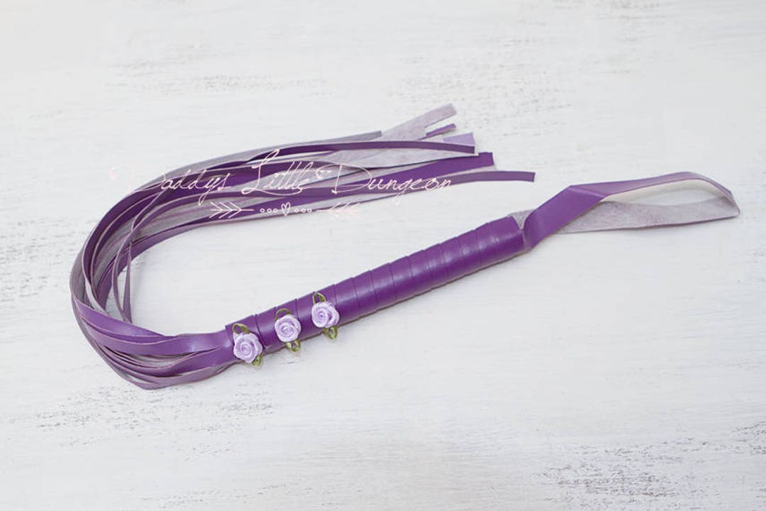 Ddlg Pretty Purple Bdsm Bondage Whip Flowers Roses Submissive Etsy