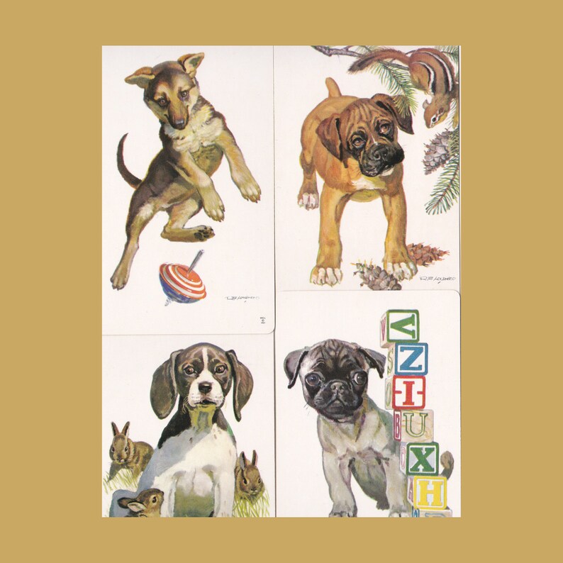 Puppy Dog Junk Journal Digital Paper Pack Prints, Playful Pups Ephemera ...