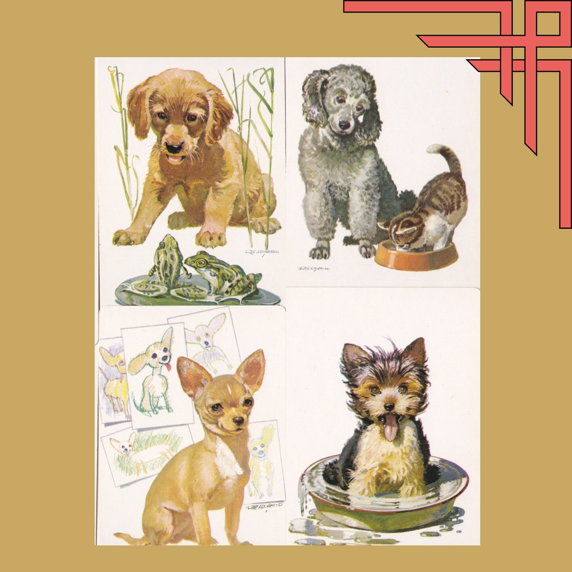 Puppy Dog Junk Journal Digital Paper Pack Prints, Playful Pups Ephemera ...