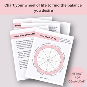 Wheel of Life Planner, Self-care Worksheets, Personal Coaching Tool ...
