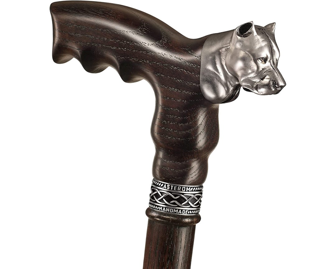 Custom Walking Cane Unique Pit Bull Wooden Walking Cane for Men Dog ...