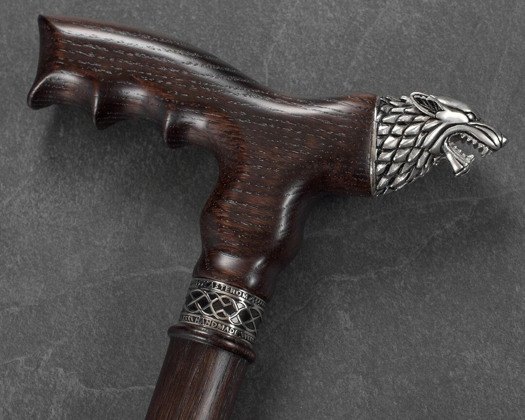 Unique Wooden Walking Cane for Men Women Direwolf Fancy - Etsy