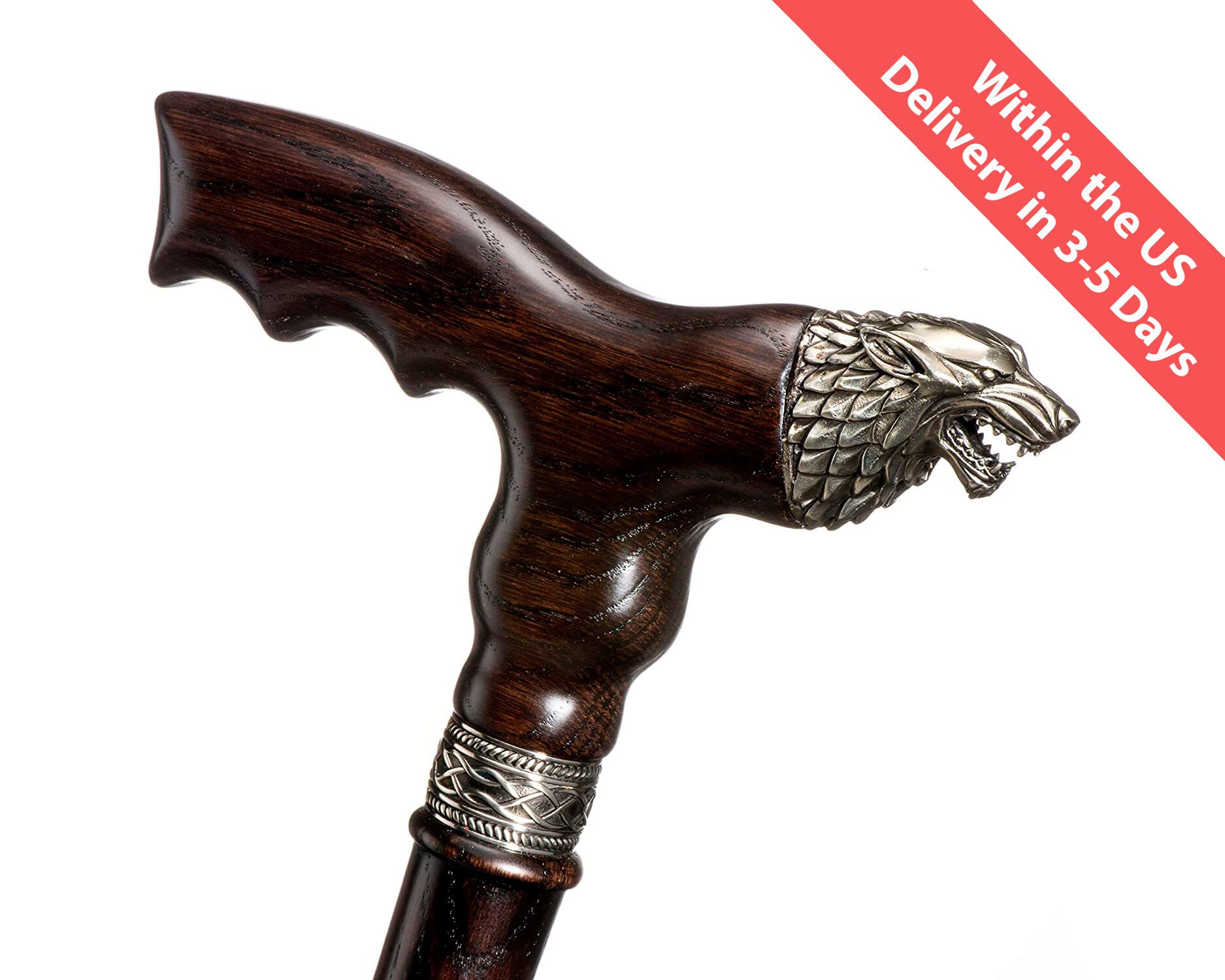 Unique Wooden Walking Cane for Men Women Direwolf Fancy | Etsy